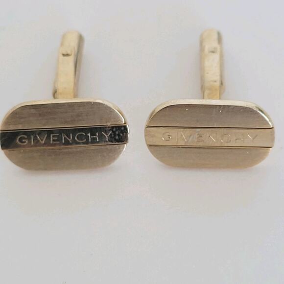 Givenchy | Accessories | Givenchy Cufflinks Set Gold Oval Tone Logo ...